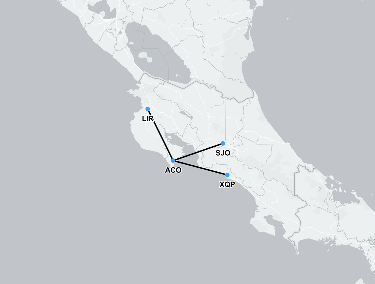 SANSA Airlines Route Map and Flight Information - Pacuare Outdoor Center